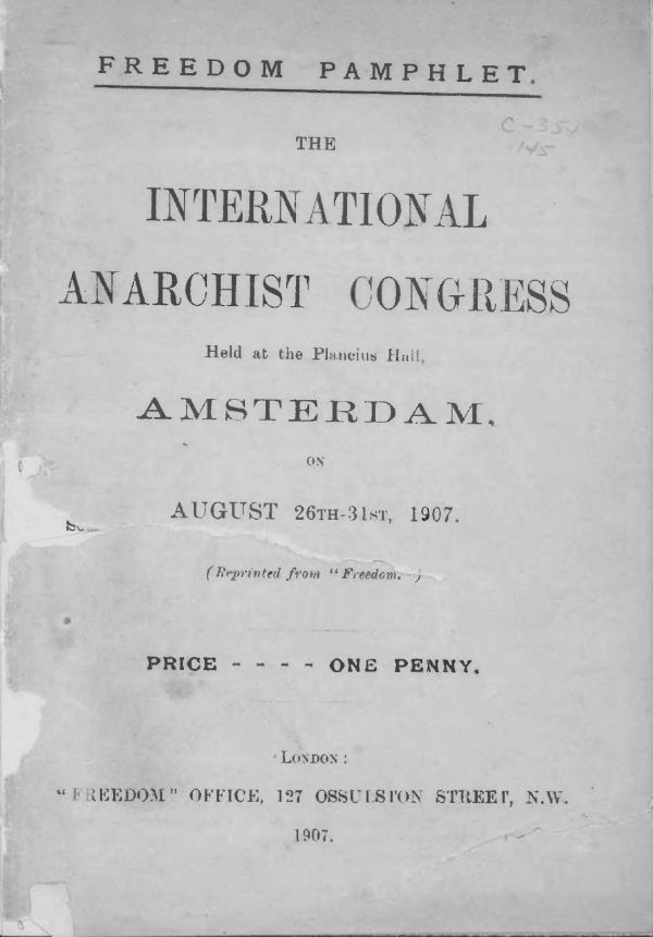 Amsterdan Anarchist Congress 1907 - Freedom | libcom.org